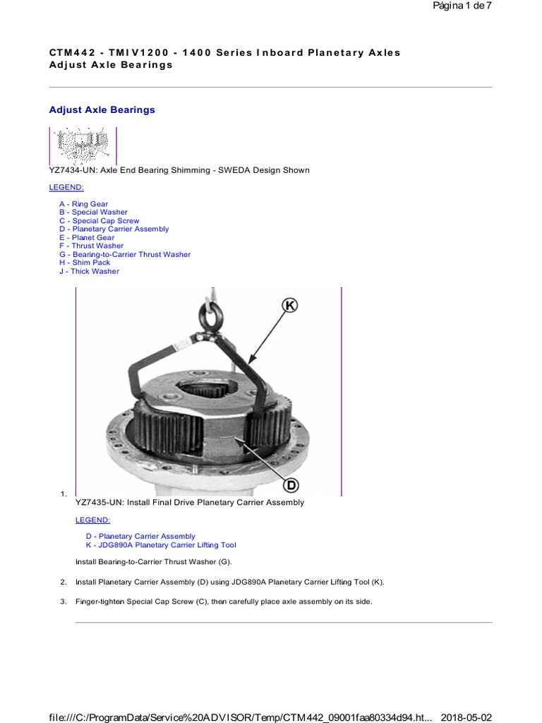 Adjust Axle Bearings | PDF | Bearing (Mechanical) | Gear
