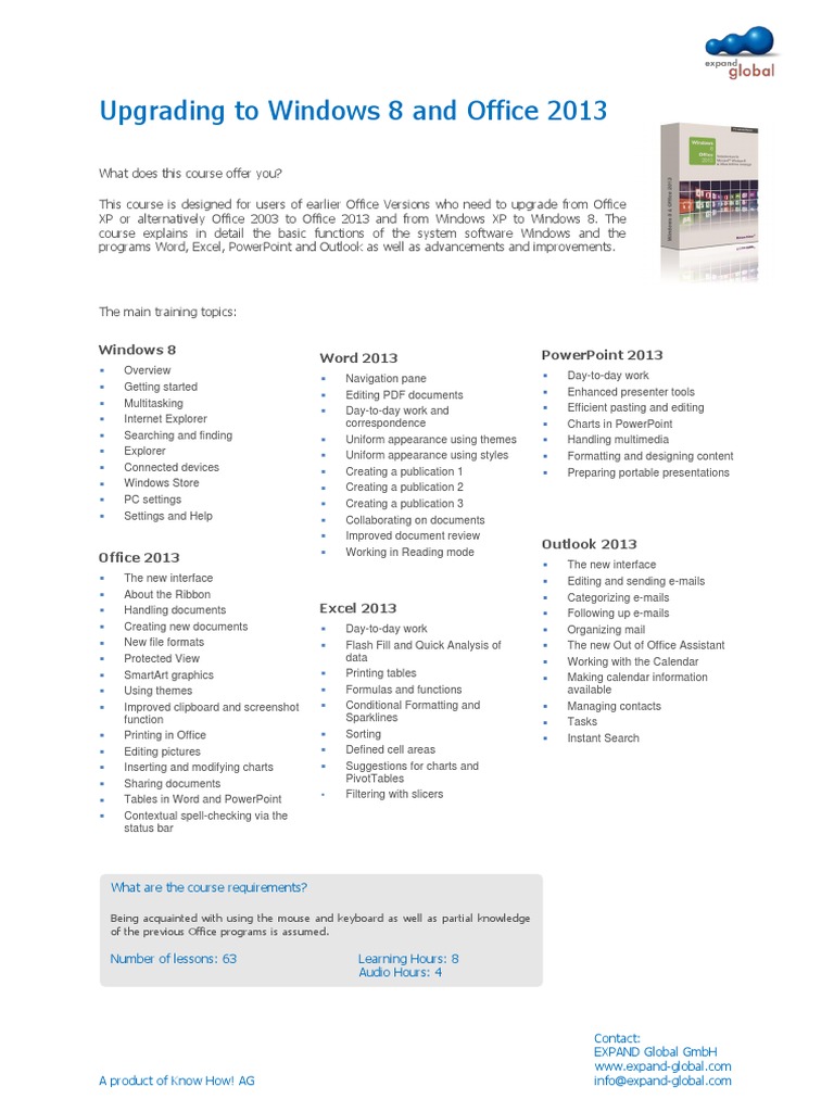 Upgrading To Windows 8 and Office 2013 | PDF | Microsoft Office 2013 ...