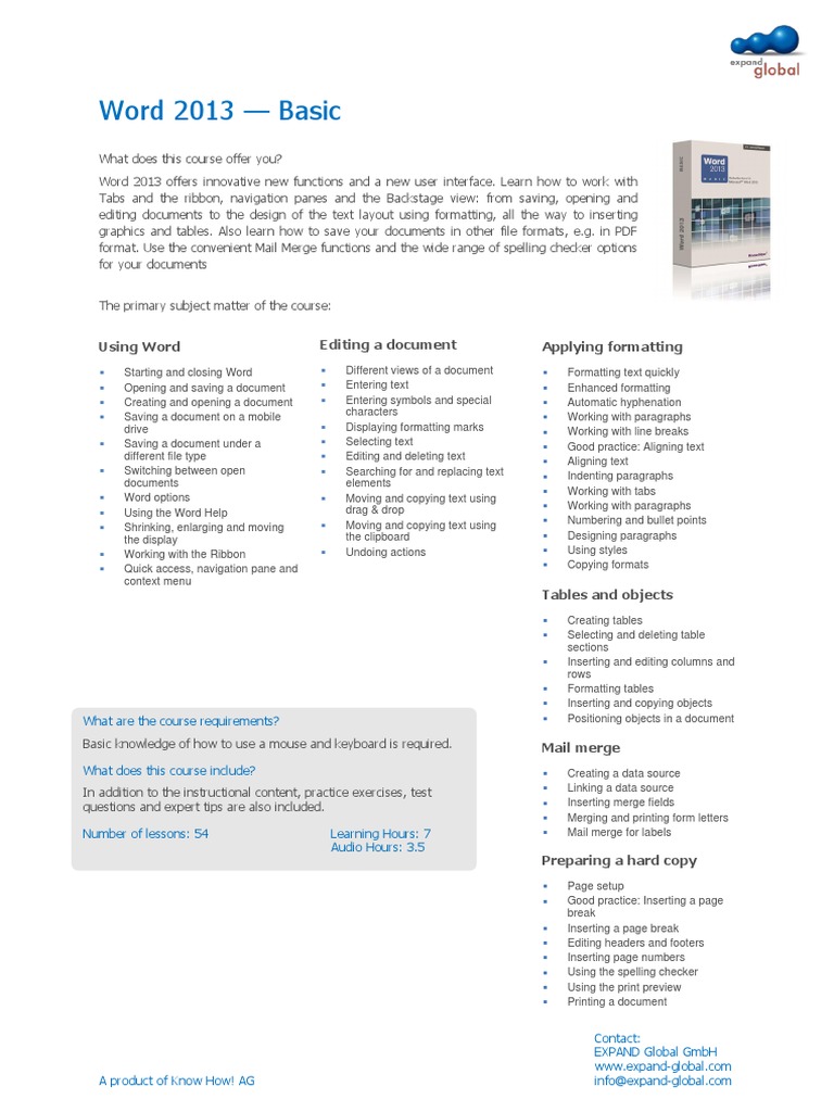 Word 2013 Basic Level | PDF | Tab (Gui) | Human–Computer Interaction