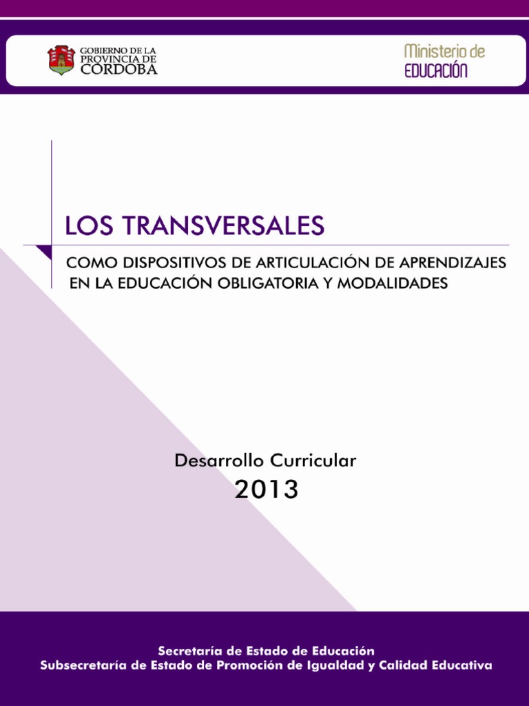 Transversales en Educación Obligatoria | PDF | Educación Secundaria ...