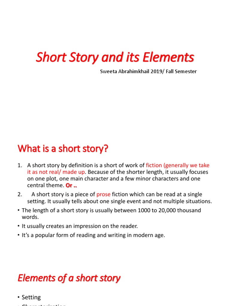 Short Story and Its Elements | PDF | Plot (Narrative) | Narration
