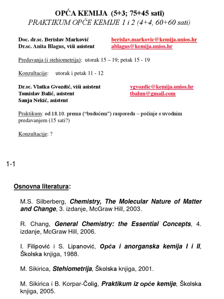Opca Kemija - 5-10-10 | PDF