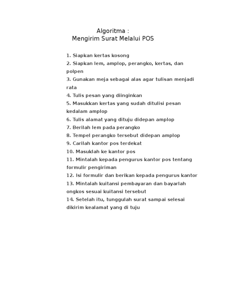 Algoritma Mengirim Surat Melalui Pos | PDF