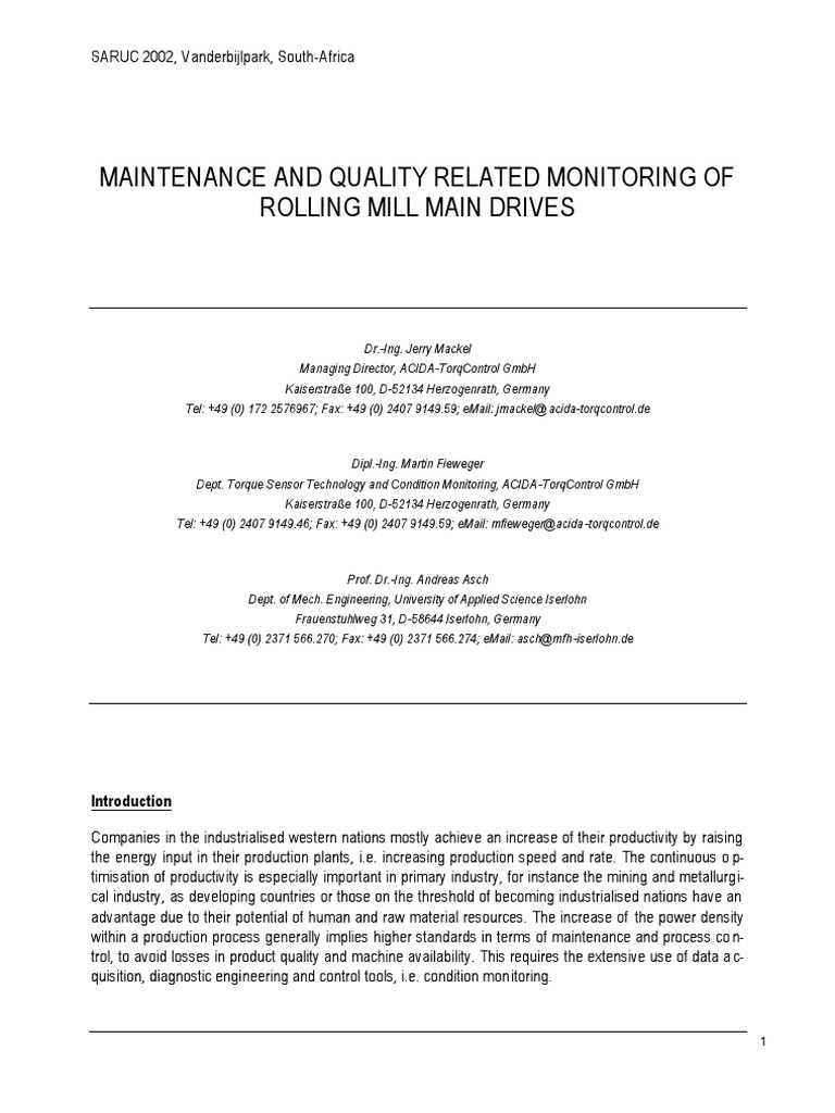 Rolling Mill Drives | PDF | Rolling (Metalworking) | Computer Data Storage