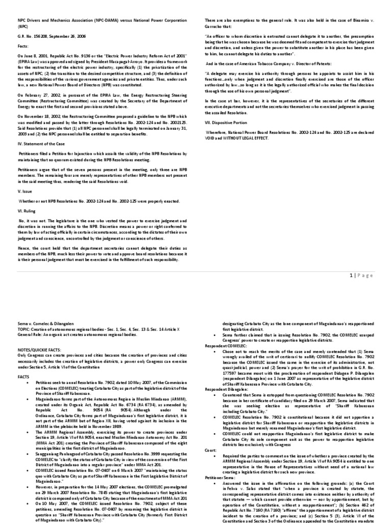 NPC Drivers and Mechanics Association (NPC-DAMA) Versus National Power ...