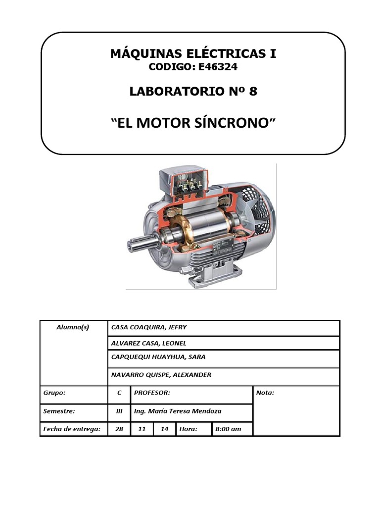 Lab - 8. Laboratorio de Motores | PDF | Motor eléctrico | Inductor