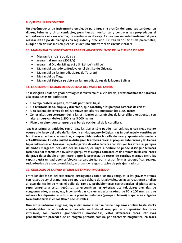 Preguntas Hidro 9-12 | PDF | Magma | Valle