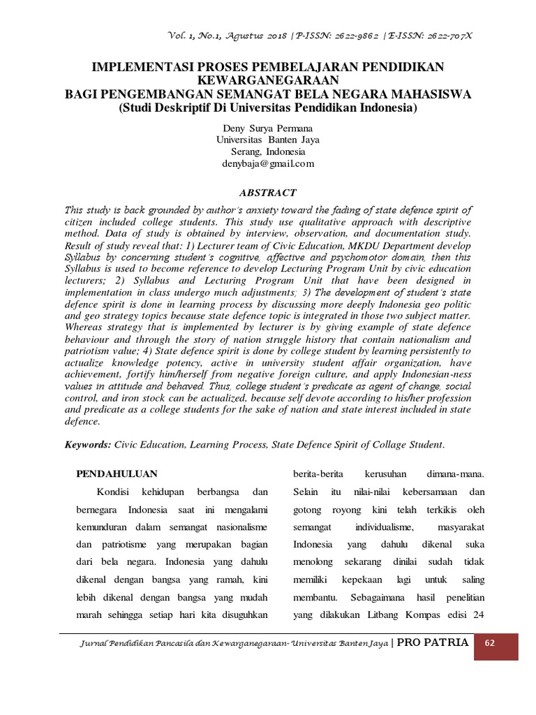 Implementasi Pembelajaran Kewarganegaraan | PDF | Learning | Cognition