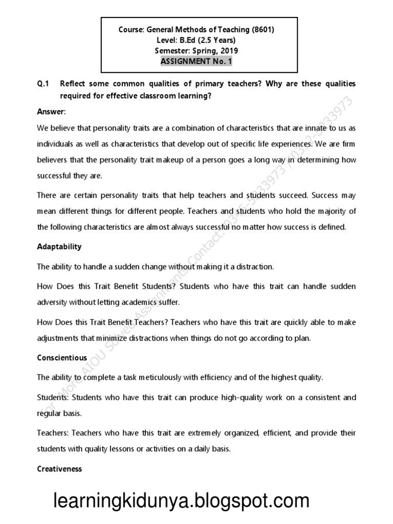 8601 - 1 Spring 2019-1 PDF | PDF | Inductive Reasoning | Lesson Plan