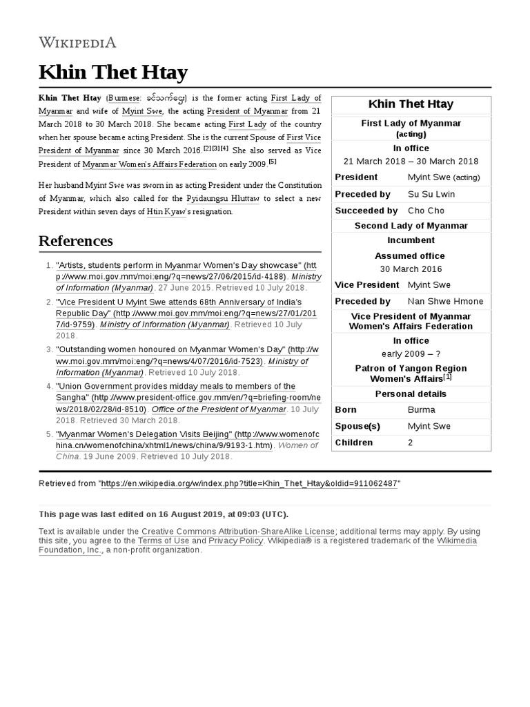 Khin Thet Htay | PDF | Myanmar | Politics Of Myanmar