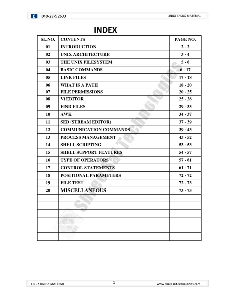 Unix Basic Material | PDF | Shell (Computing) | Unix