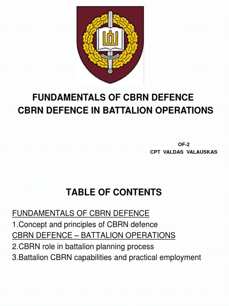 CBRN Defence in Battalion Operations | PDF | Cbrn Defense | Weapons Of ...