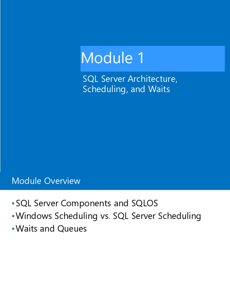 10987C 01 PDF | Download Free PDF | Scheduling (Computing) | Microsoft Sql Server