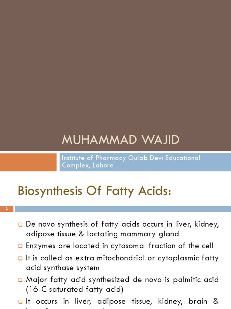 Biosynthesis of Fatty Acids Overview | PDF | Biosynthesis | Adenosine ...