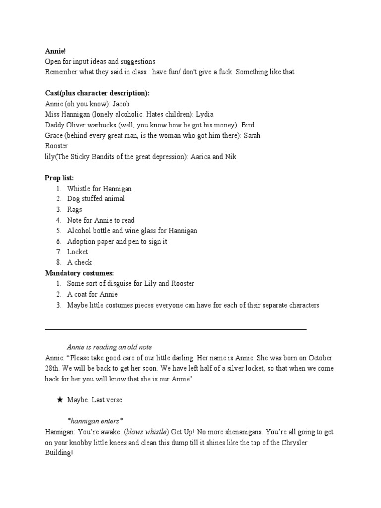 Annie! | PDF | Annie (Musical)