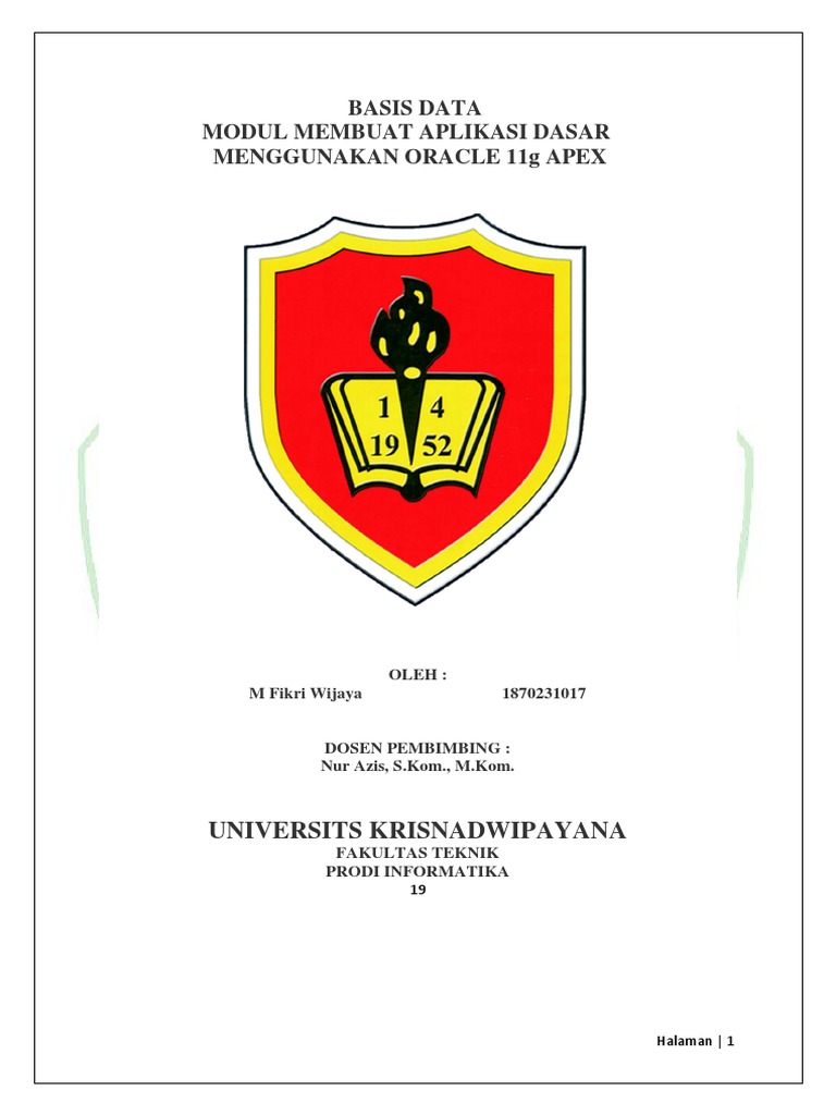 Membuat Aplikasi Dasar Menggunakan Oracle 11g Apex | PDF