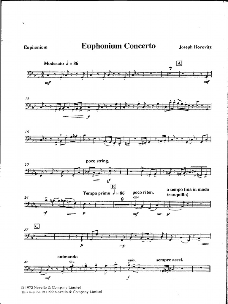 Euphonium Concerto - Horovitz - Bombardino | PDF