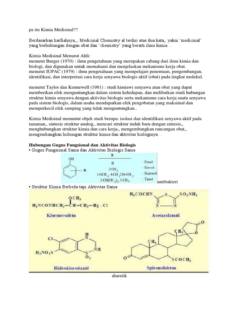 Kimia Medisinal Tugas | PDF | Pengembangan Diri