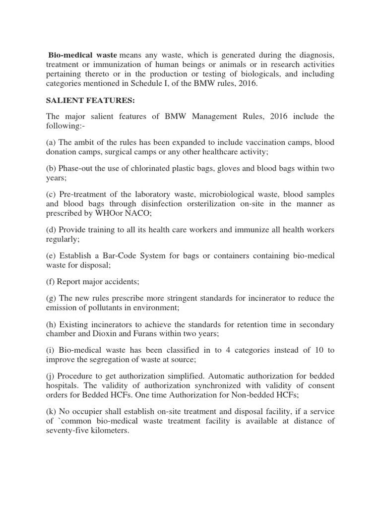 An Overview of the Major Salient Features and Changes Introduced by the ...