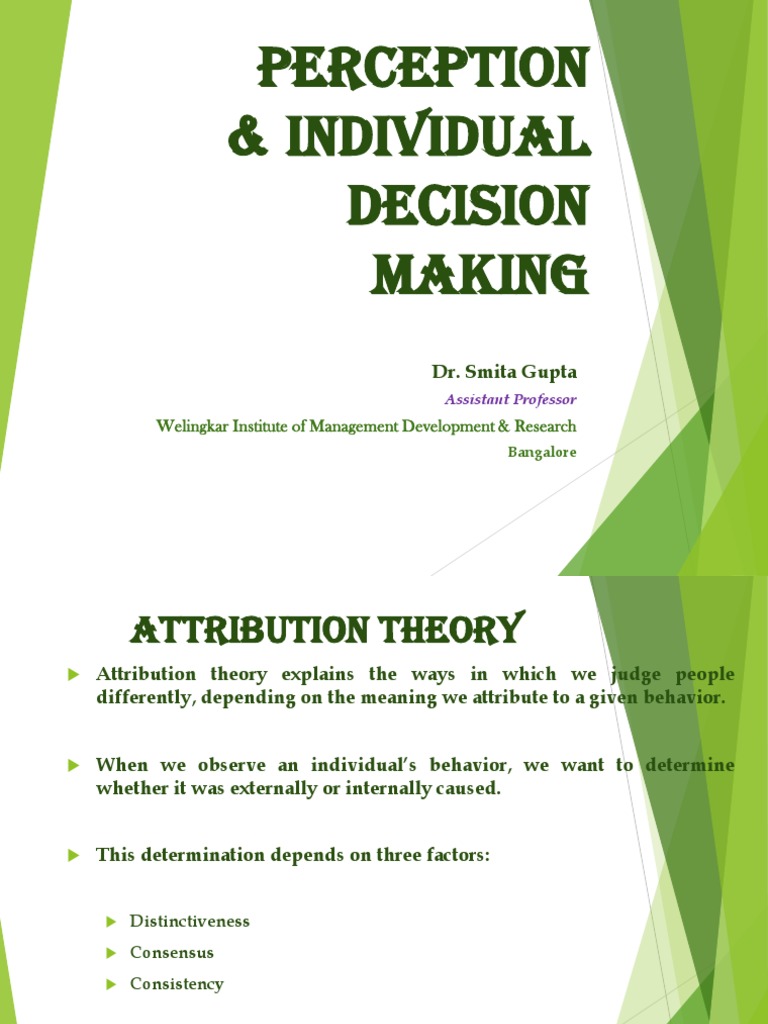 Perception - Decision Making | PDF | Bias | Decision Making