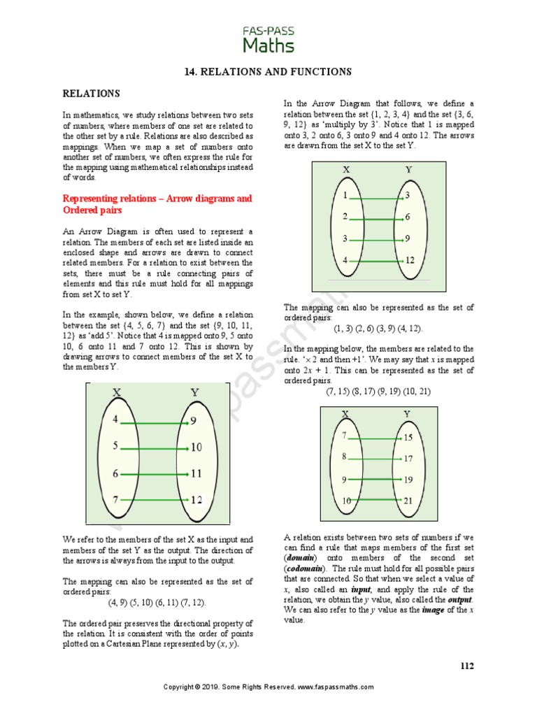 14.relations, Functions and Graphs | PDF | Function (Mathematics) | Domain Of A Function