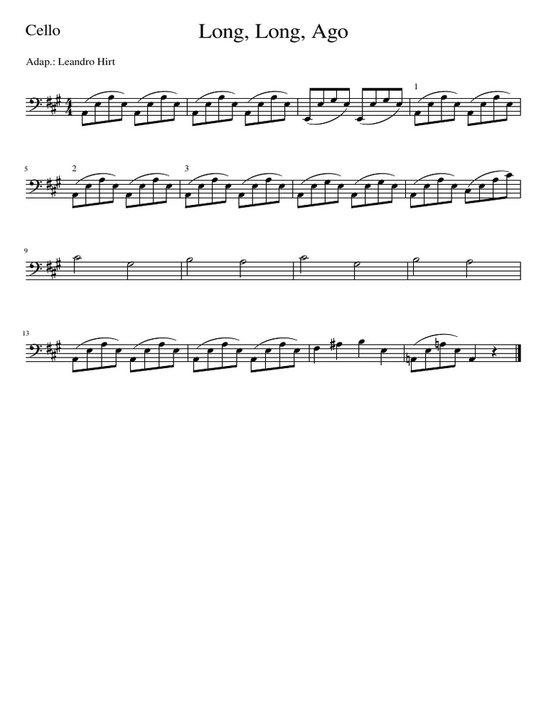 Long, Long, Ago-Cello | PDF