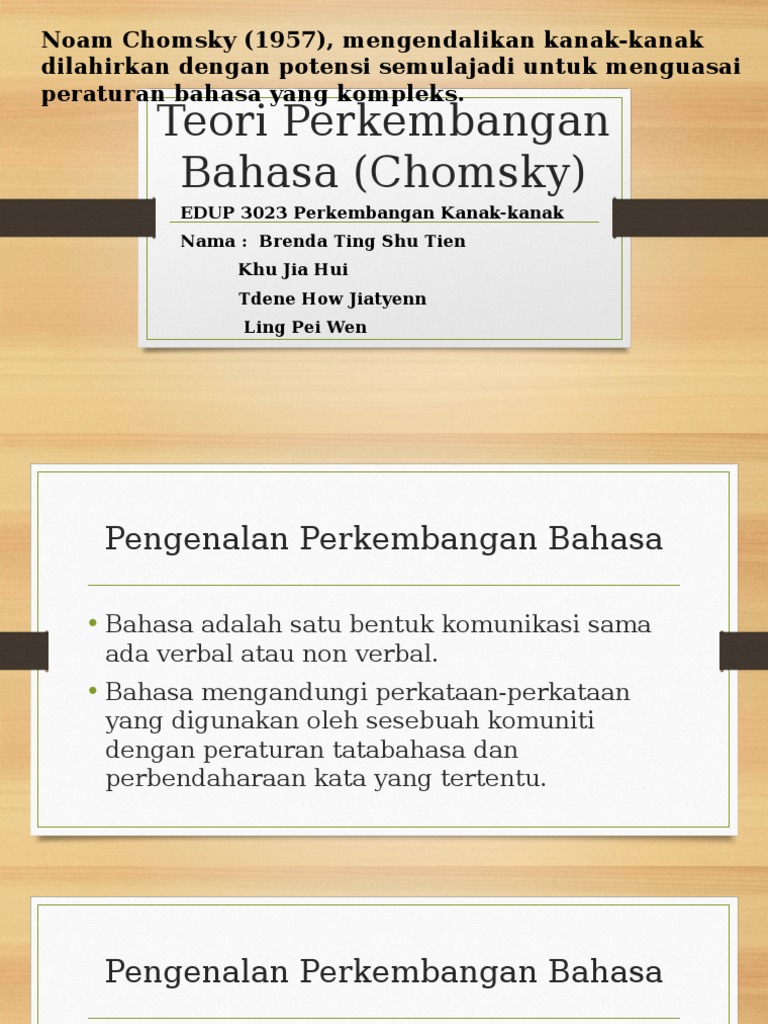Teori Perkembangan Bahasa (Chomsky) | PDF