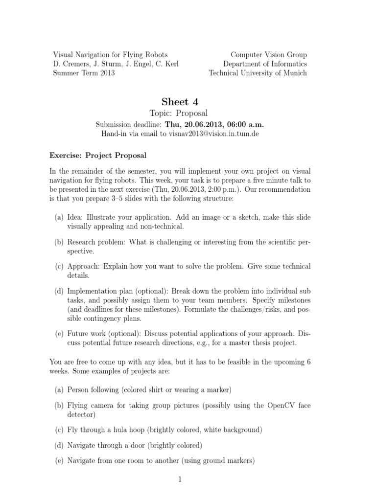 Sheet 4: Topic: Proposal | PDF