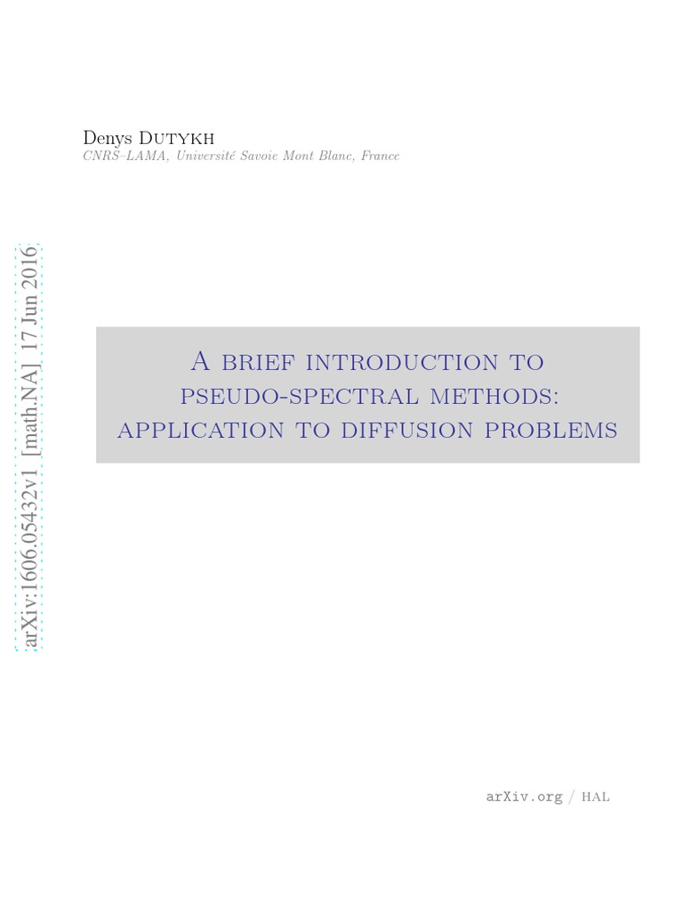 A Brief Introduction To Pseudo Spectral Methods Pdf Ordinary