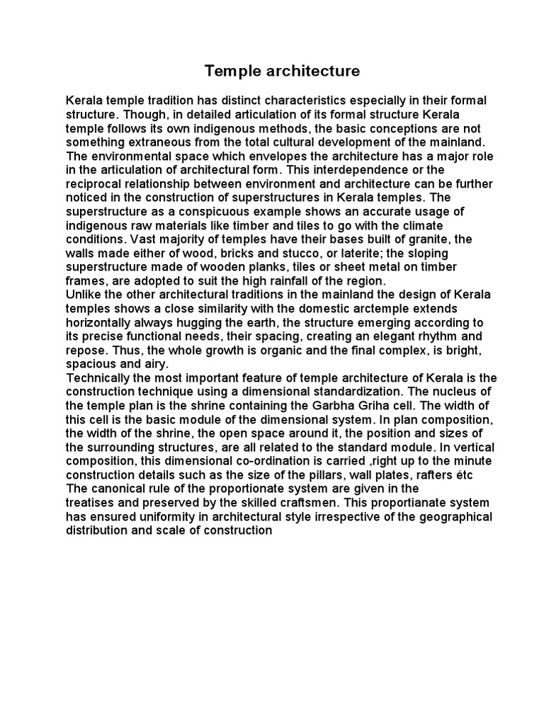 Temple Architecture of Kerala | PDF | Economic Sectors