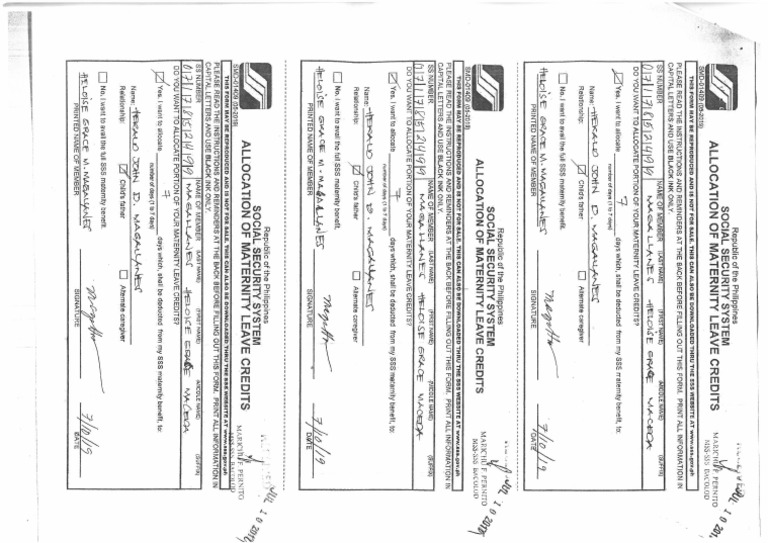 Sss Allocation of Maternity Leave Credits | PDF