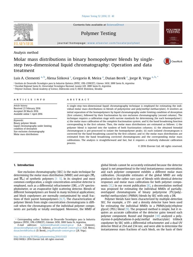 Polymer Testing: Analysis Method | PDF | Chromatography | Polymer Chemistry