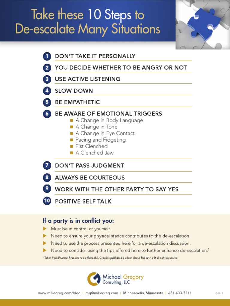 De Escalation Handout | PDF