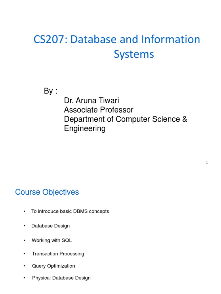 CS207: Database and Information Systems | Download Free PDF | Conceptual Model | Data Model