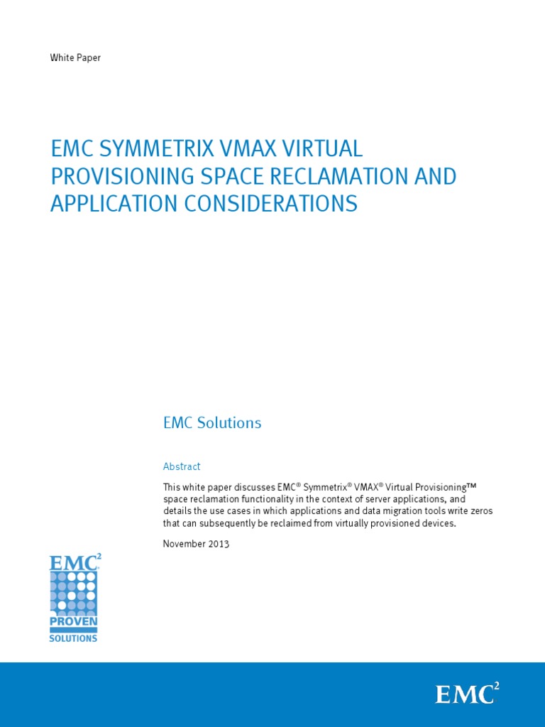 h6730 Virtual Provisioning Space Reclamation WP PDF | PDF | File System | Computer Data Storage