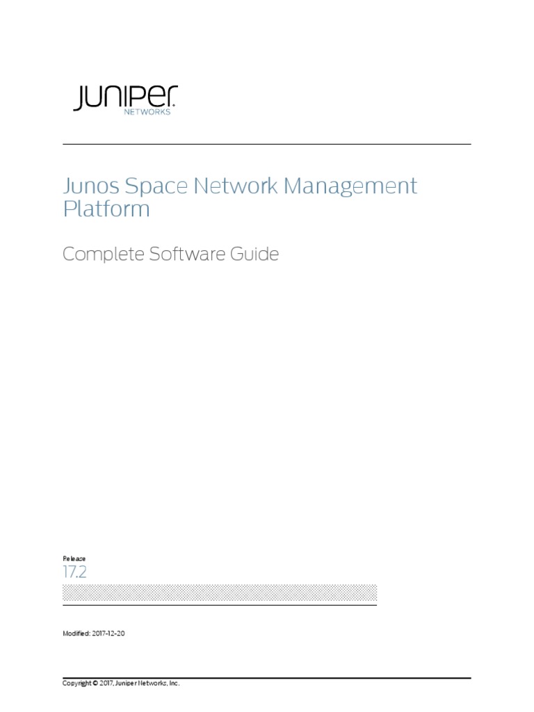 Software Guide Junos Space Platform | PDF | System Software | Computer Networking