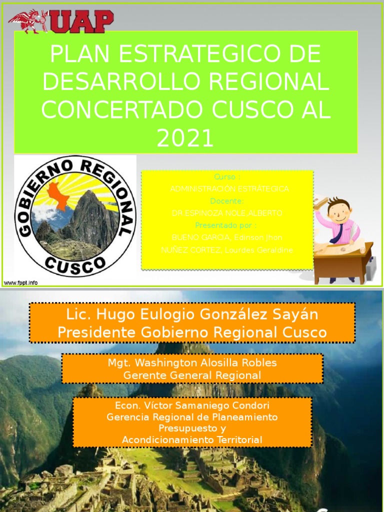 Plan de Desarrollo Concertado Region Cusco | PDF | Planificación | Urbanización