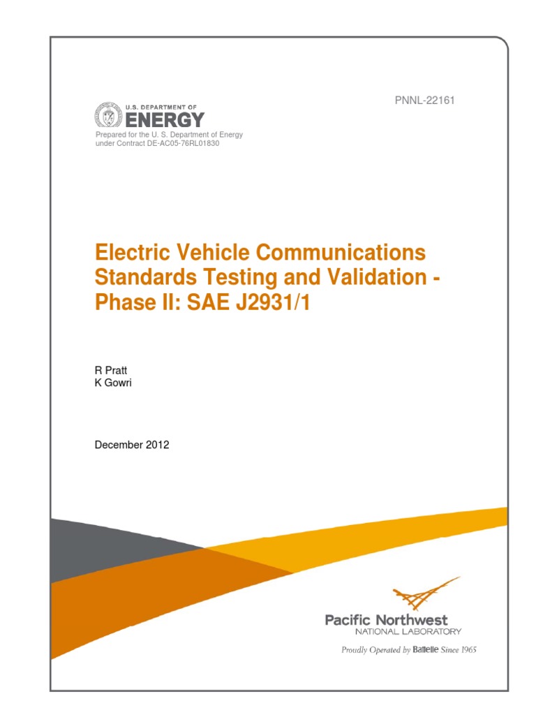 Electric Vehicle Communications Standards Testing and Validation ...