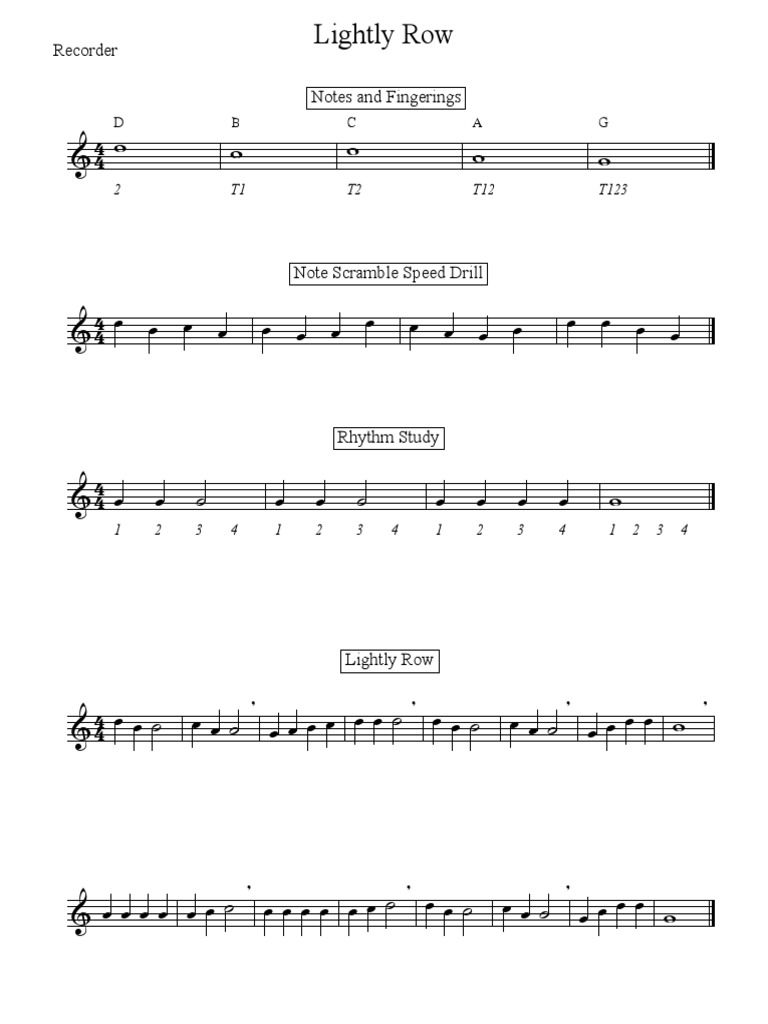 Lightly Row - Recorder | PDF