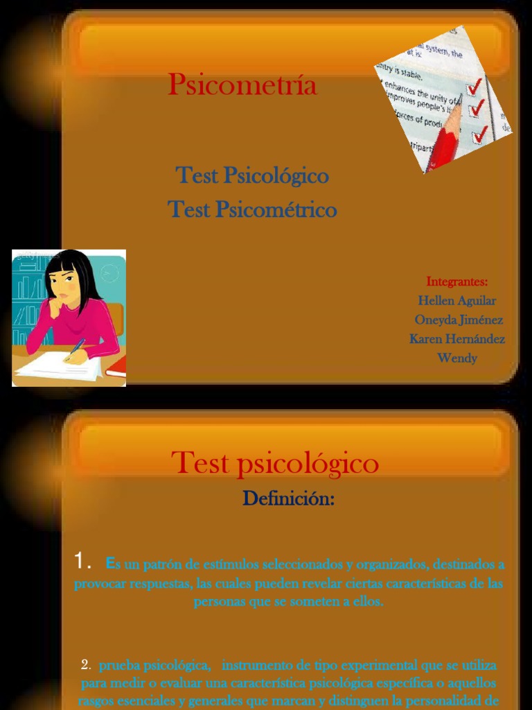 Test Psicométricos Test Psicológicos | Descargar gratis PDF | Pruebas ...