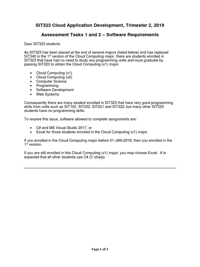 Assessment Task 1 - Software | PDF | Computer Programming | Computer ...