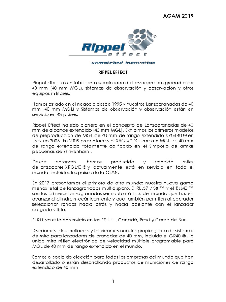 Rippel Effect 40mm (Agam) | PDF | Munición | Tecnología militar