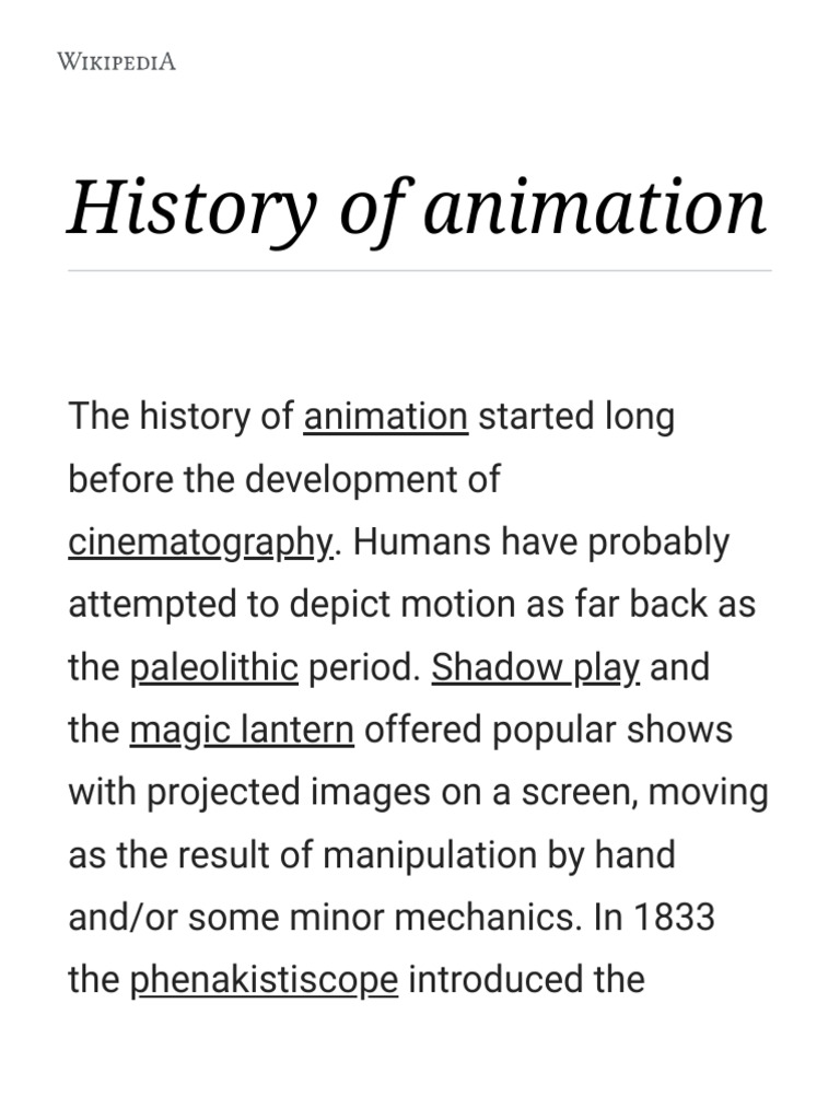History of Animation | PDF | Animation | Entertainment