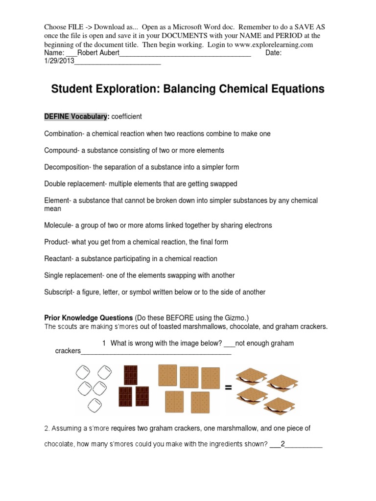 Balancing Equations | PDF | Chemical Substances | Chemical Compounds