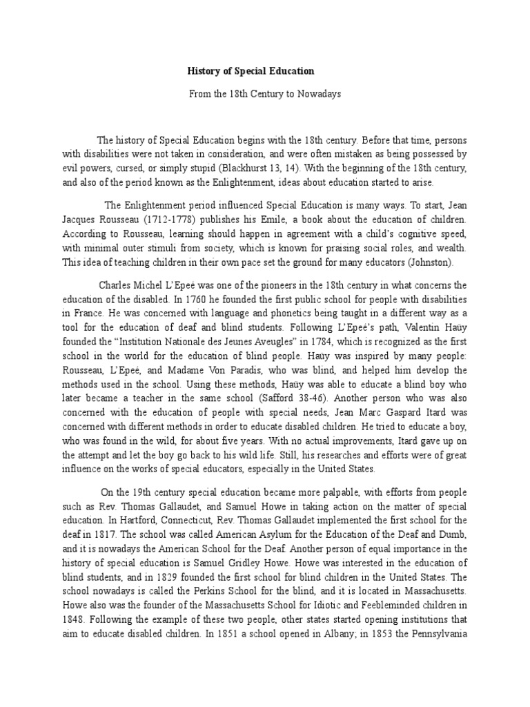 History of SPED | Download Free PDF | Educational Psychology | Intelligence