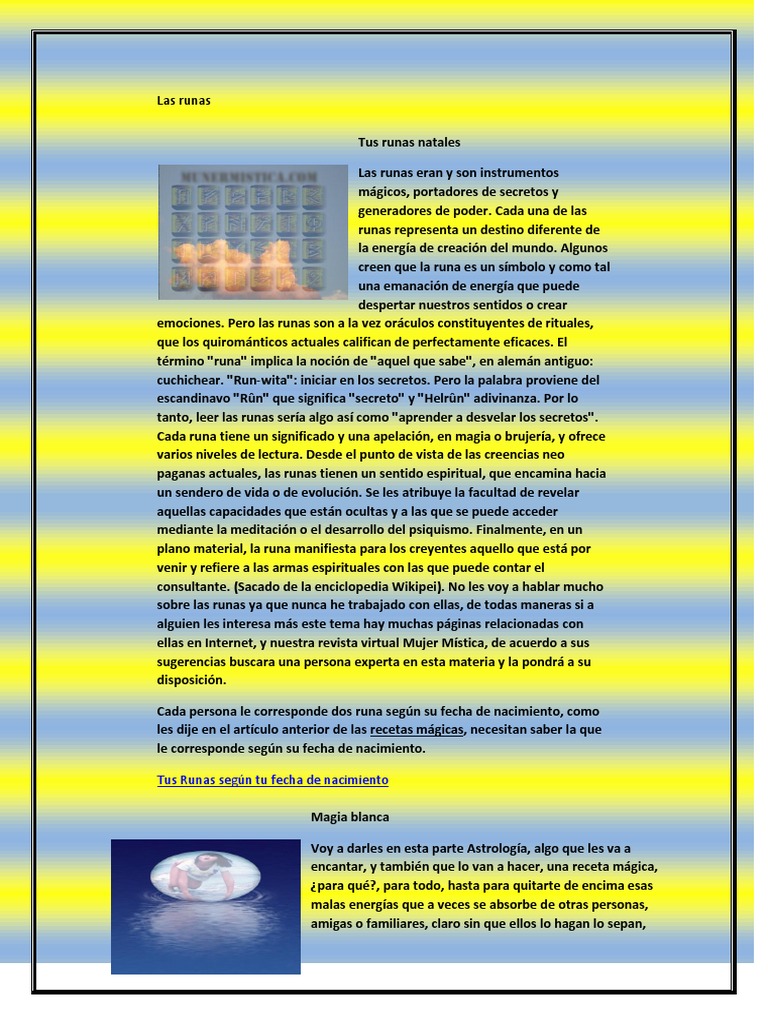 Las-Runas Con-Fecha-de-Nacimiento PDF | PDF | Religión y creencia