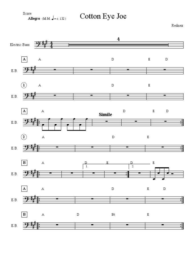 Cotton Eye Joe Tabs and Chords | PDF | Artists | Musical Groups
