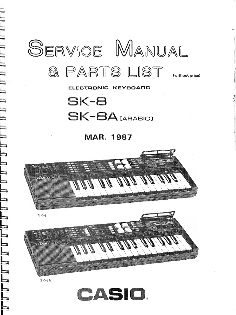 Casio SK-8 & SK-8A Service Manual | PDF