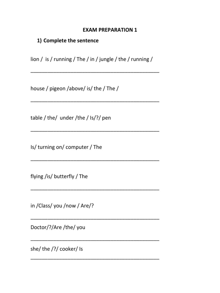 Exam Preparation 1 1) Complete The Sentence | PDF | Computers ...