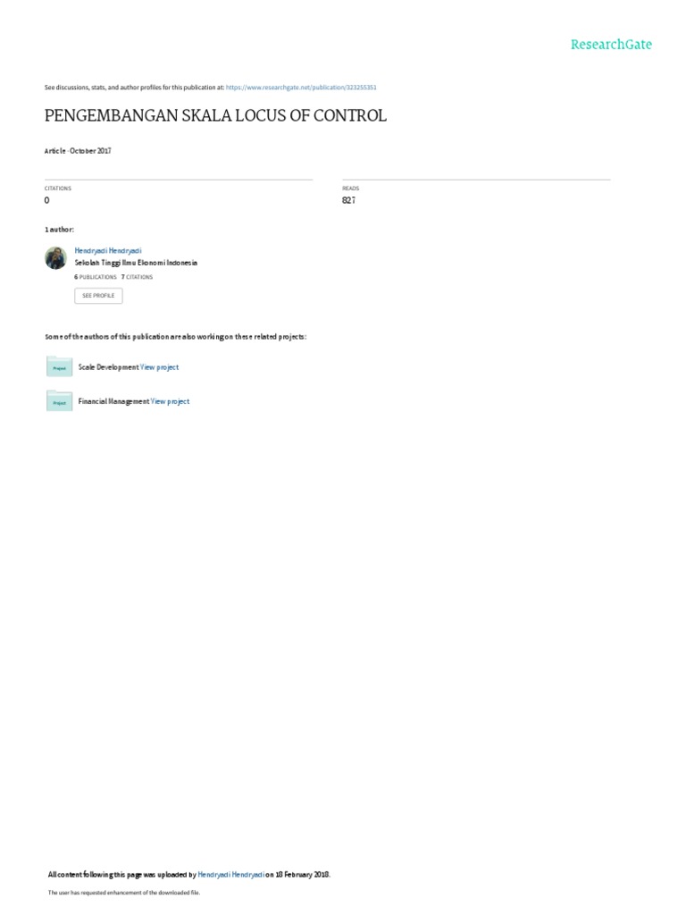 Locus of Control PDF | PDF | Action (Philosophy) | Psychology